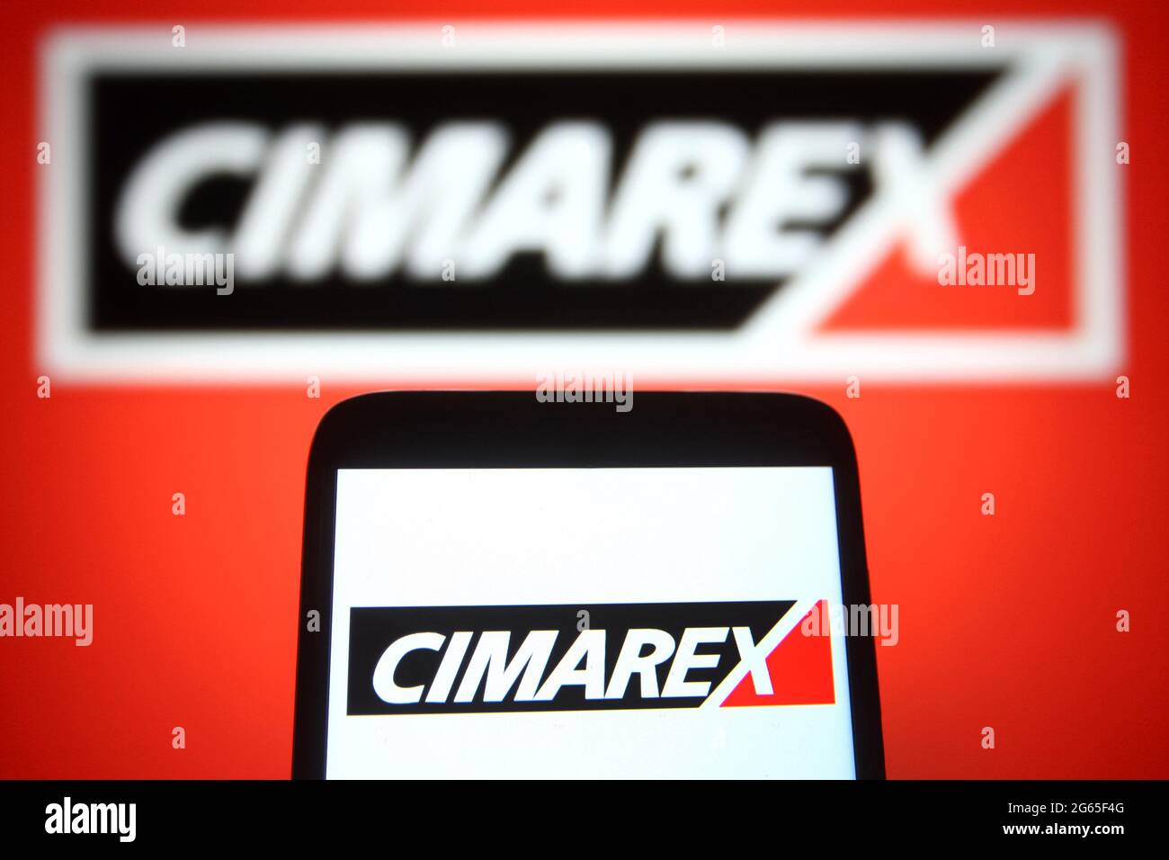In this photo illustration a Cimarex (Cimarex Energy Co.) logo is seen ...