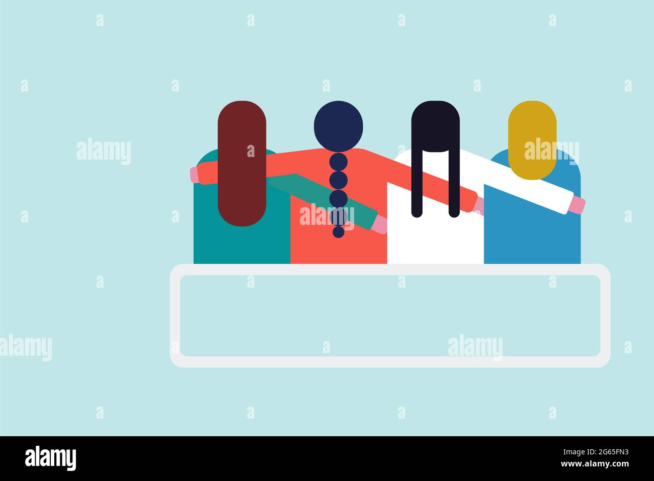 Illustration of four friends sitting together Stock Vector Image & Art ...