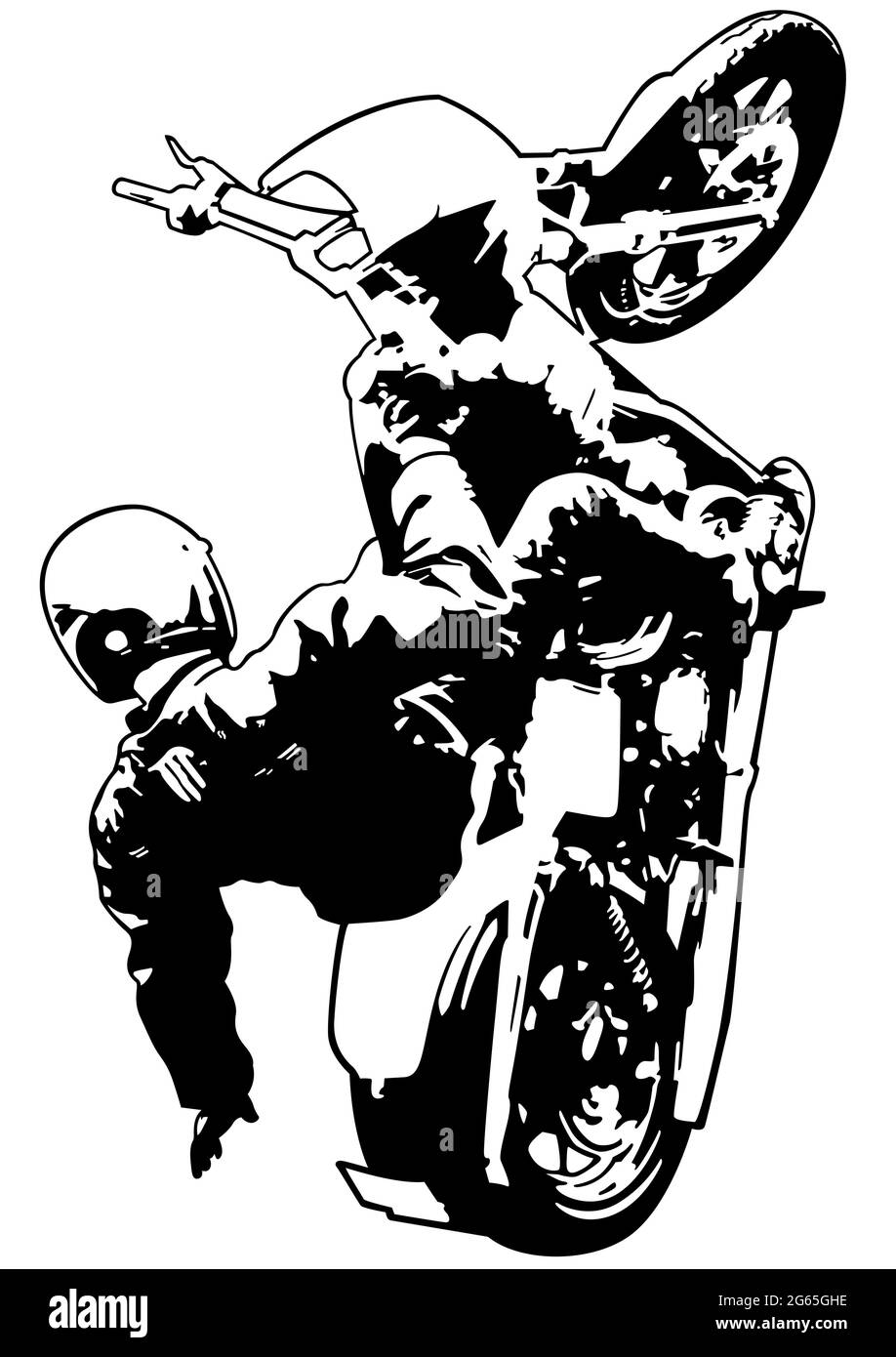 Motorcyclist on Motorcycle Drawing Stock Vector Image & Art - Alamy