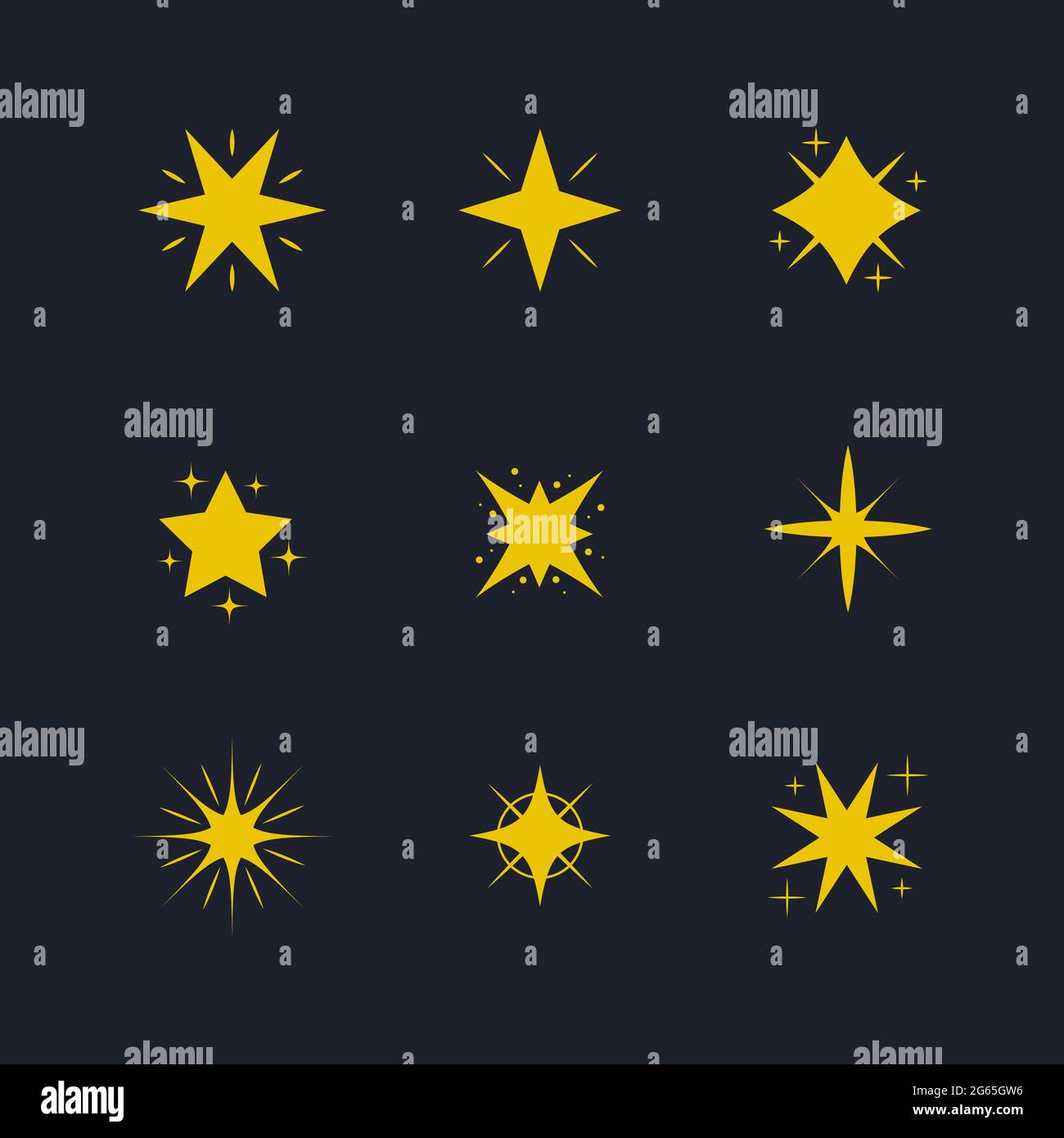 Flat sparkling stars collection Vector Stock Vector Image & Art - Alamy