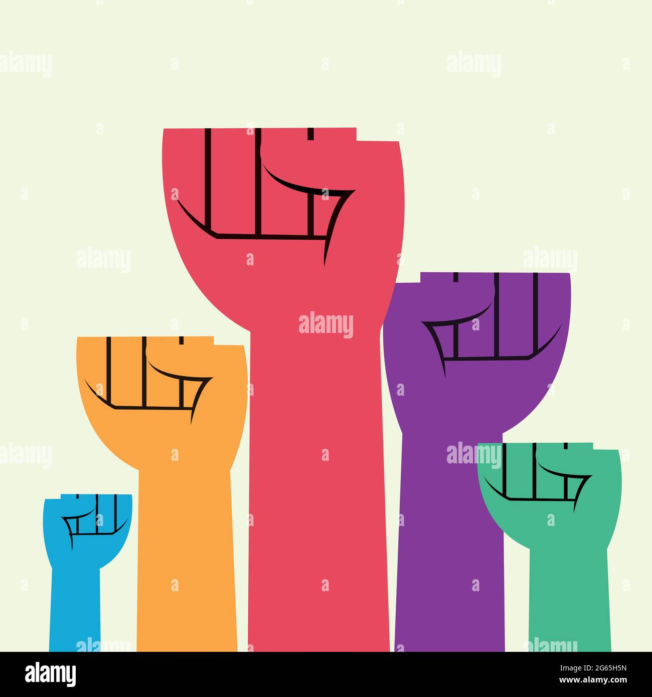 Illustration of human fists raised in demand Stock Vector Image & Art ...