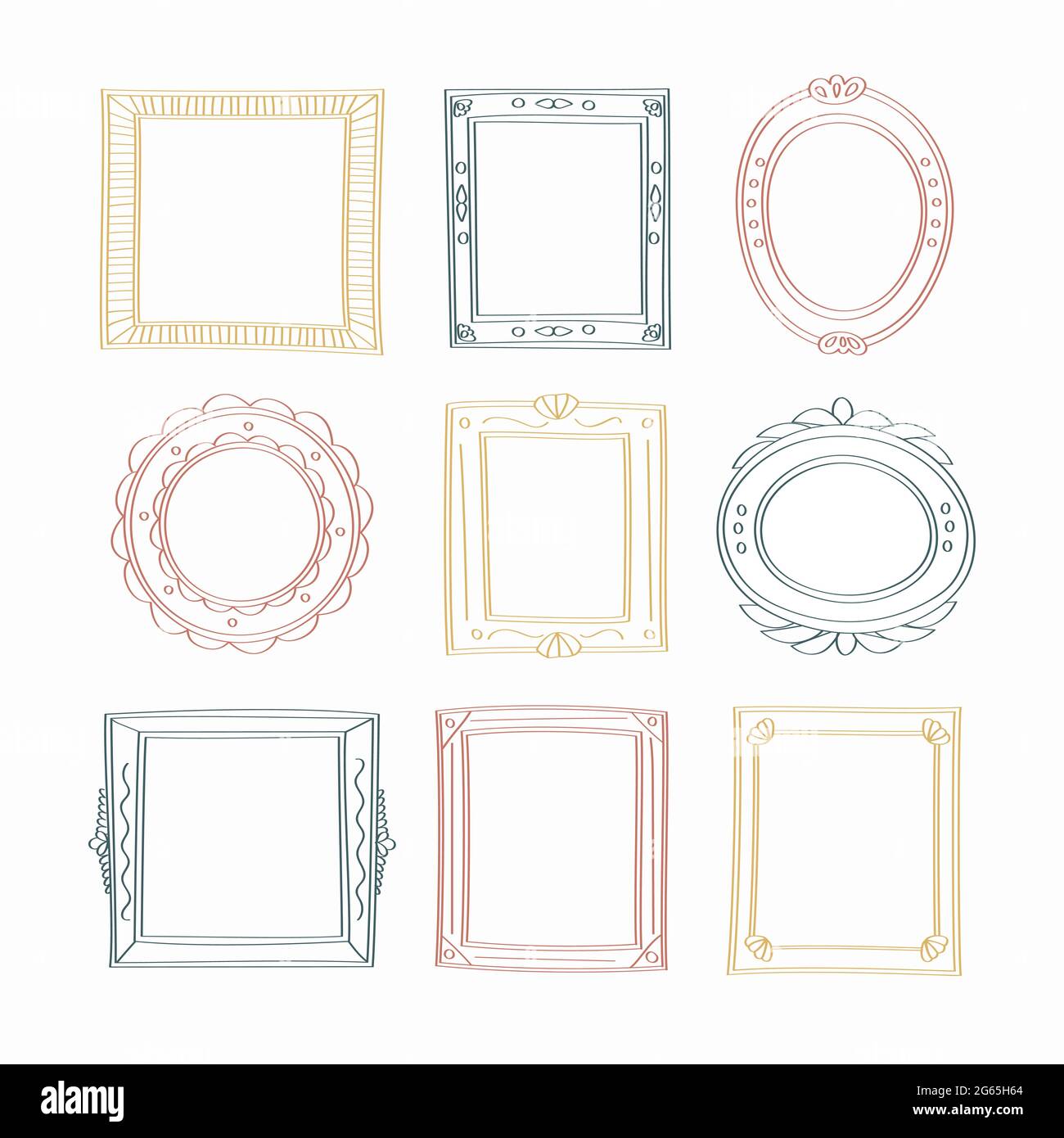 Hand drawn doodle frames collection Vector Stock Vector Image & Art - Alamy