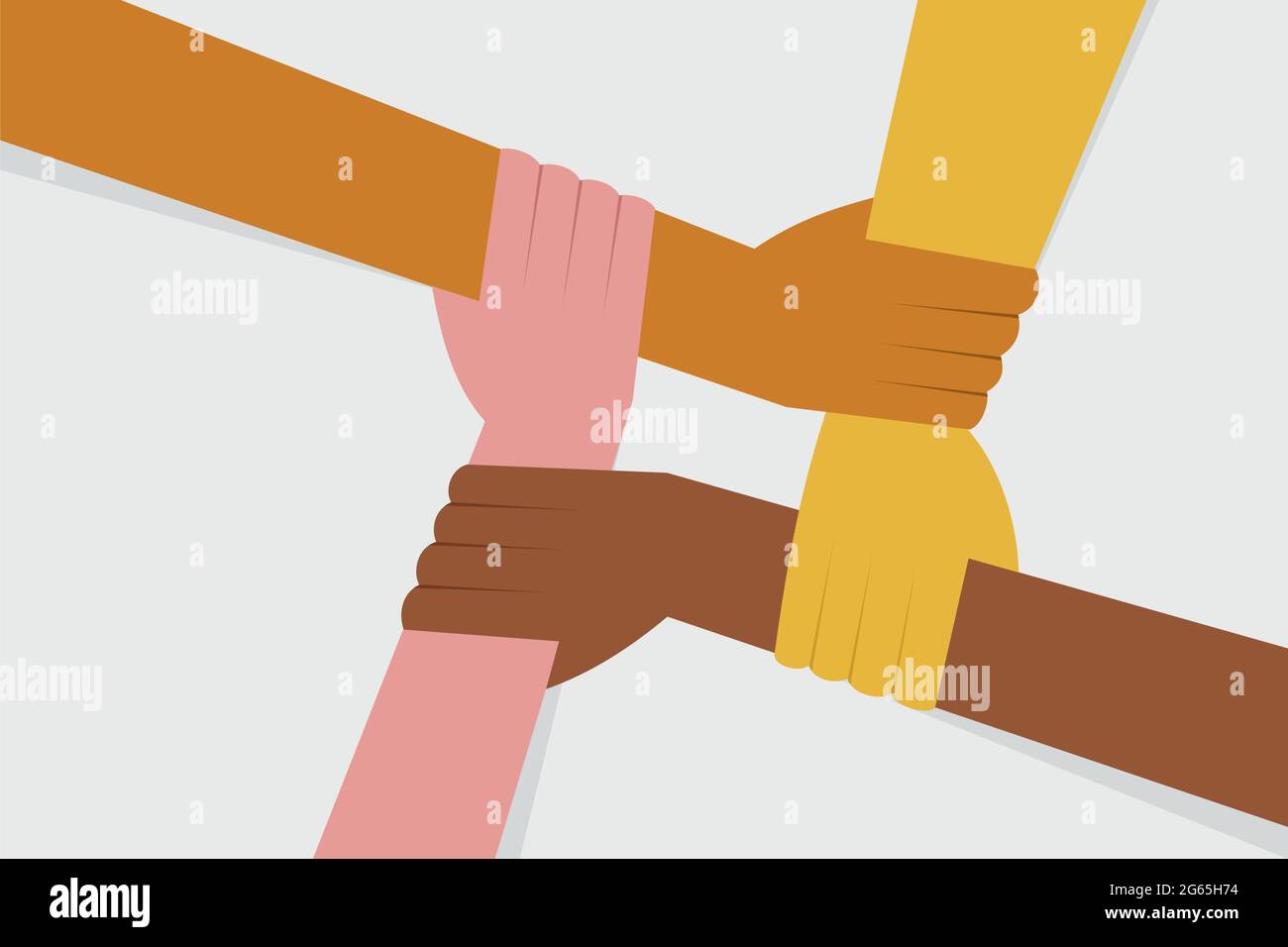 Multi racial hands holding each other Stock Vector Image & Art - Alamy