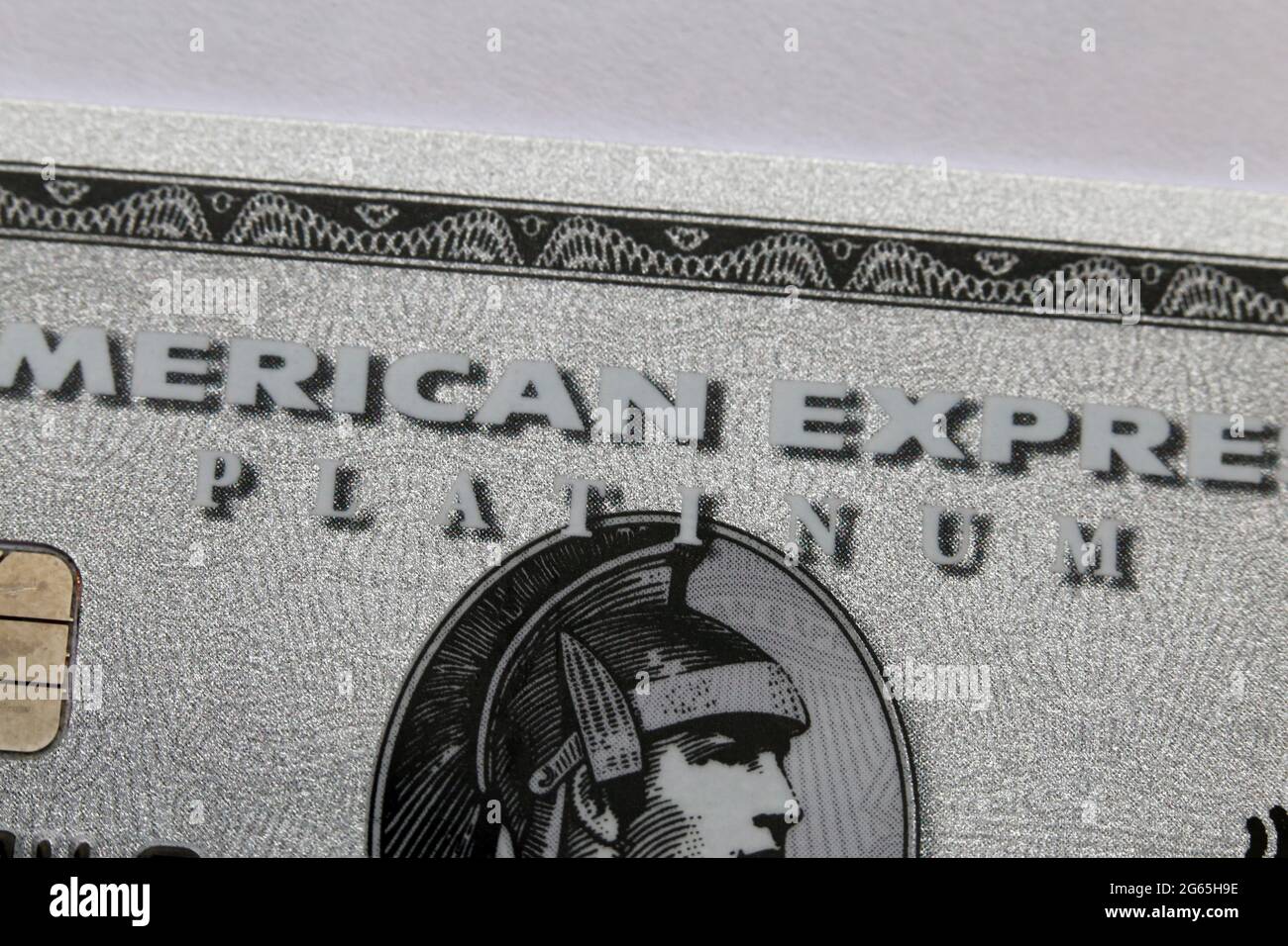 American Express Platinum (Amex Platinum) card in a closeup image ...