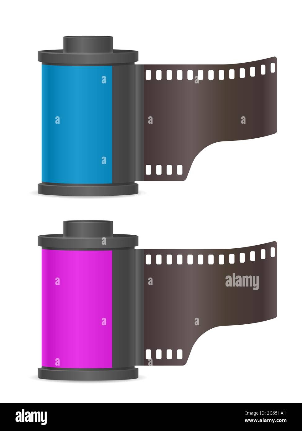 Camera photo film container set on a white background. Vector ...