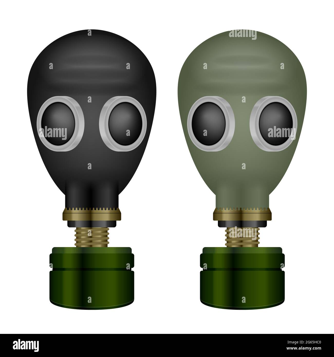 Gas mask set on a white background. Vector illustration Stock Photo - Alamy
