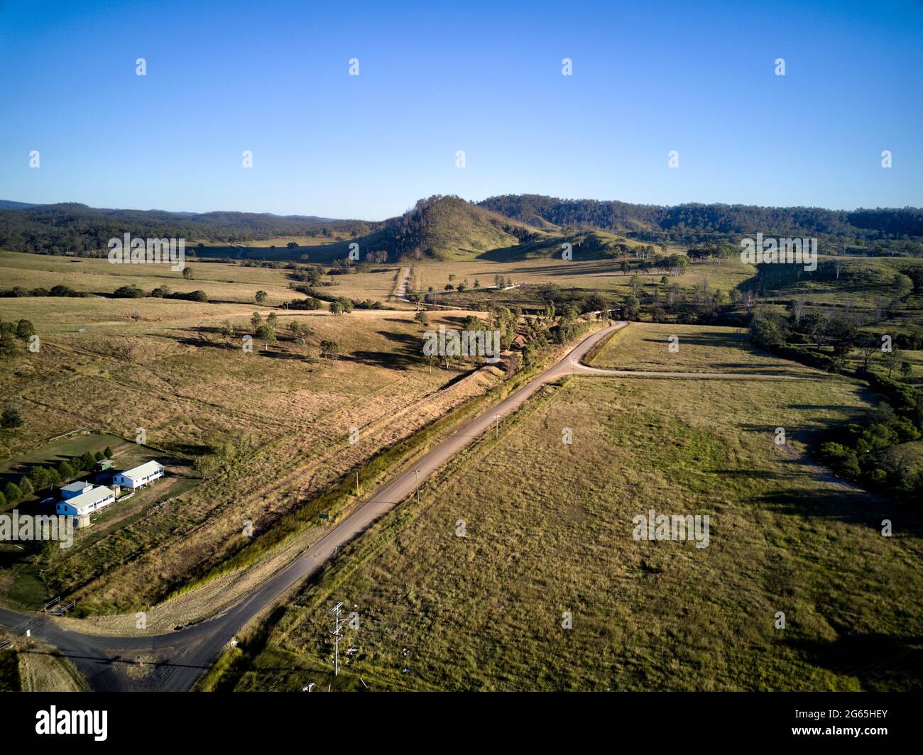Aerial of the village of Kalpowar North Burnett Queensland Australia ...