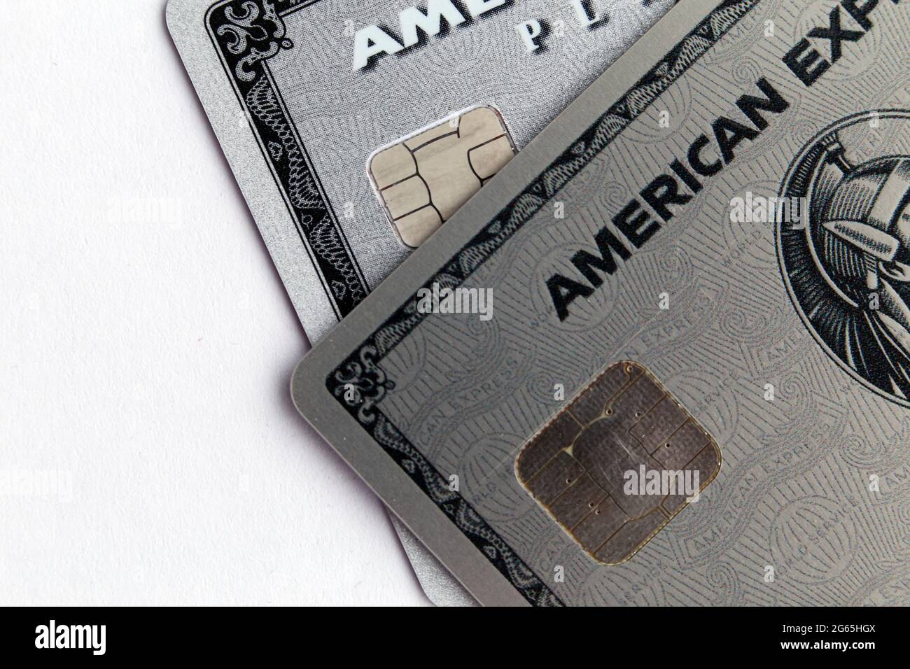 American Express Platinum (Amex Platinum) cards in a closeup image ...