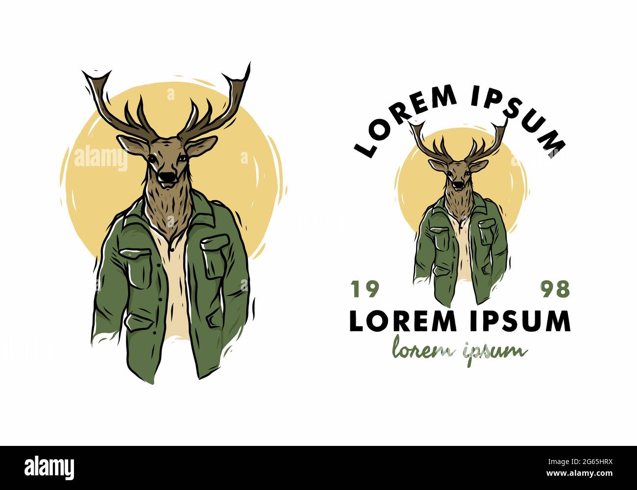 Animal head human body cartoon Stock Vector Images - Alamy