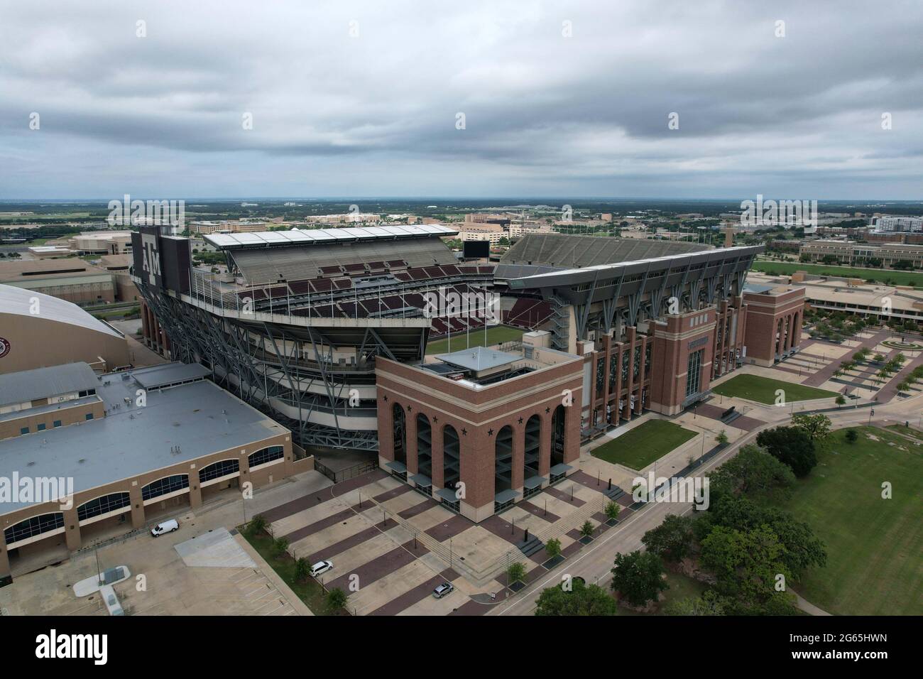 An aerial view of Kyle Field, Sunday, May 30, 2021 in College Station ...