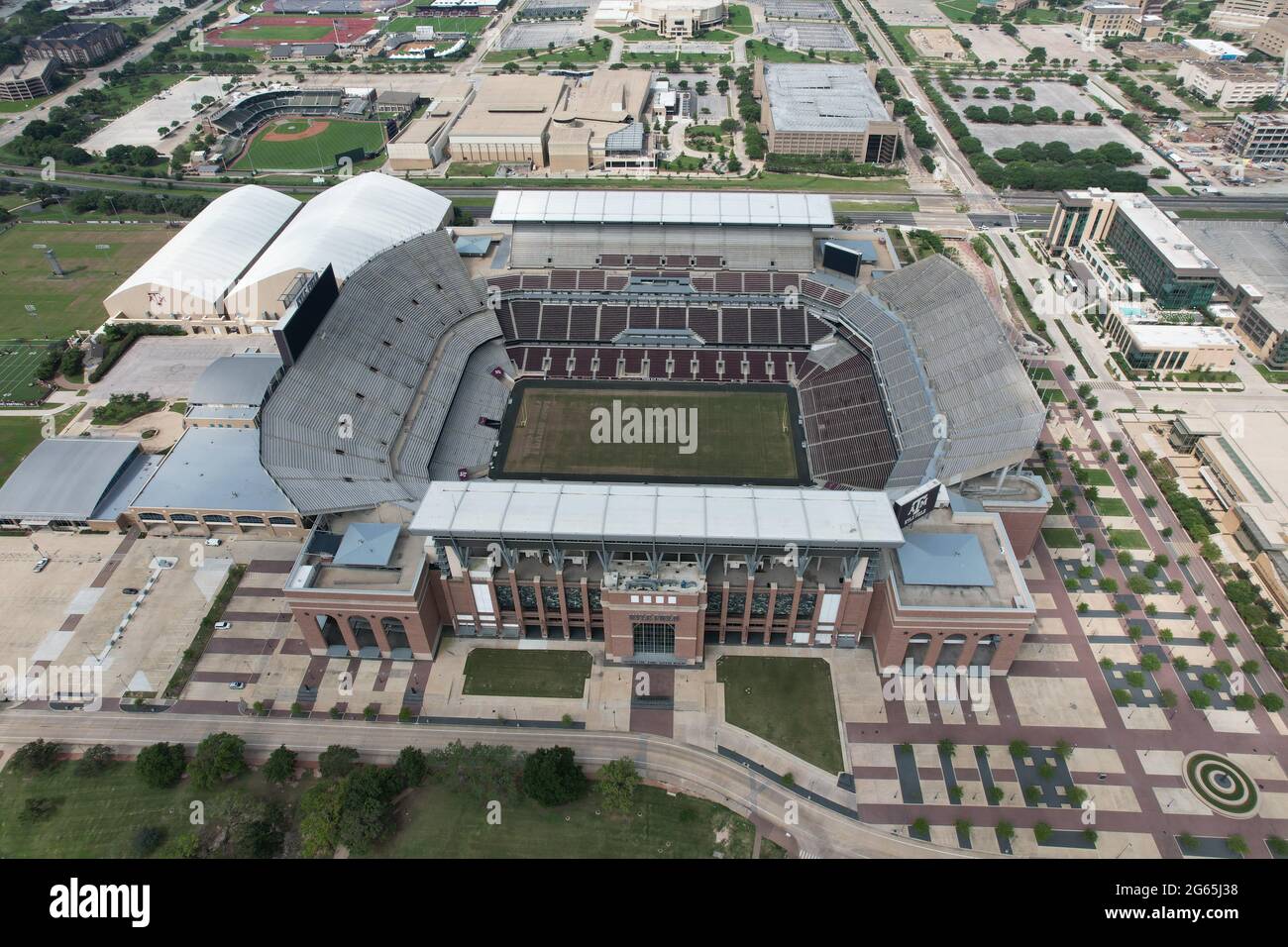 An aerial view of Kyle Field, Sunday, May 30, 2021 in College Station ...