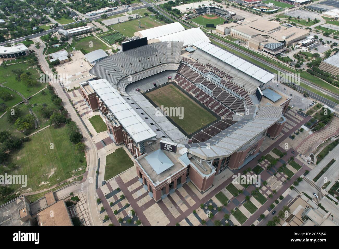 An aerial view of Kyle Field, Sunday, May 30, 2021 in College Station ...