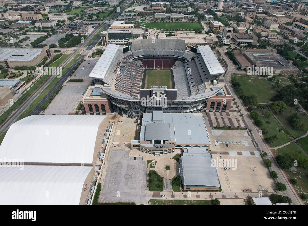 An aerial view of Kyle Field, Sunday, May 30, 2021 in College Station ...