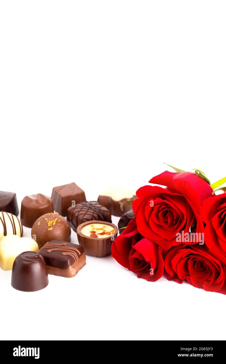 Chocolates and Roses A Perfect Combination for the Woman You Love Stock ...