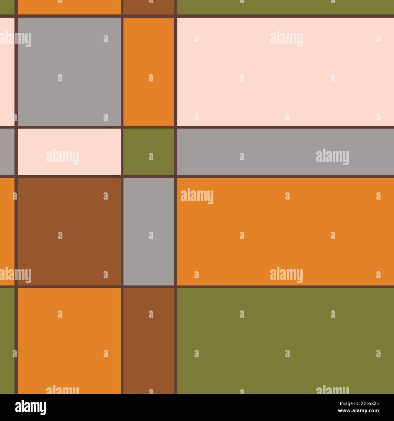 Seamless vector pattern with squares and rectangular. Brown, green ...