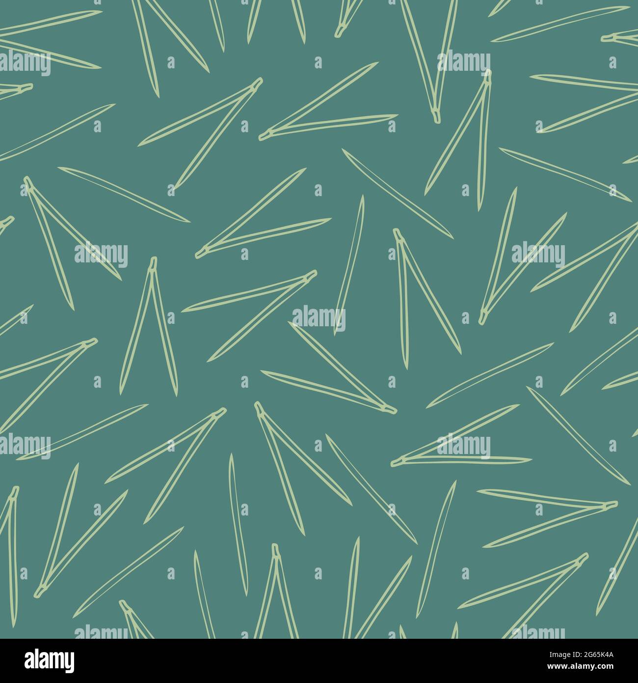 Seamless vector pattern with thorn on teal blue background. Simple ...