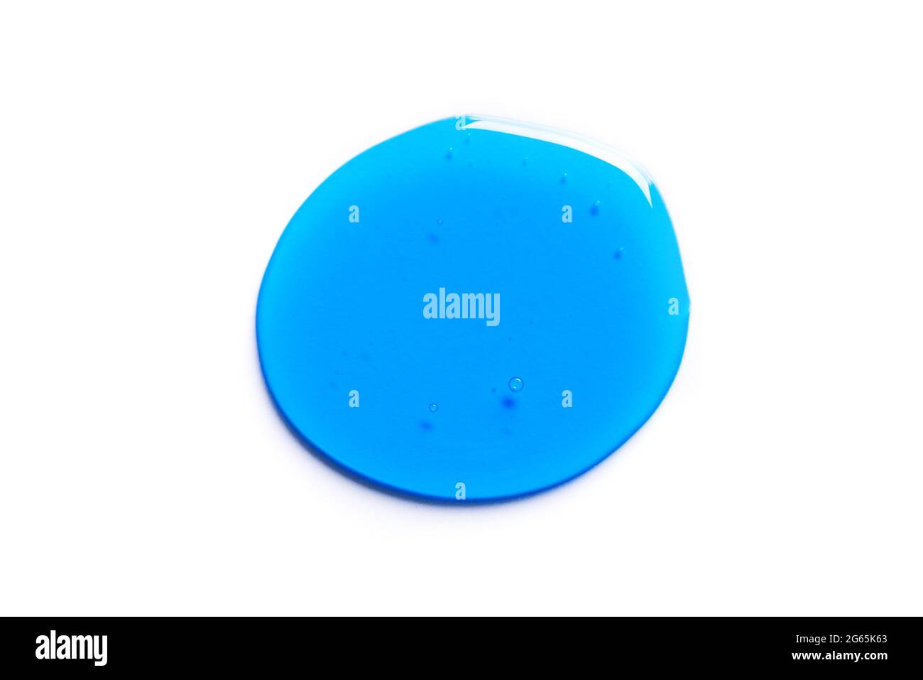 Blue shampoo or shower gel texture isolated on white background. Blue ...