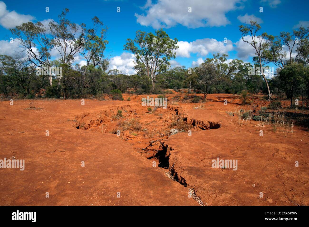 Cobar Australia, outback scene with red soil and erosion from flash ...