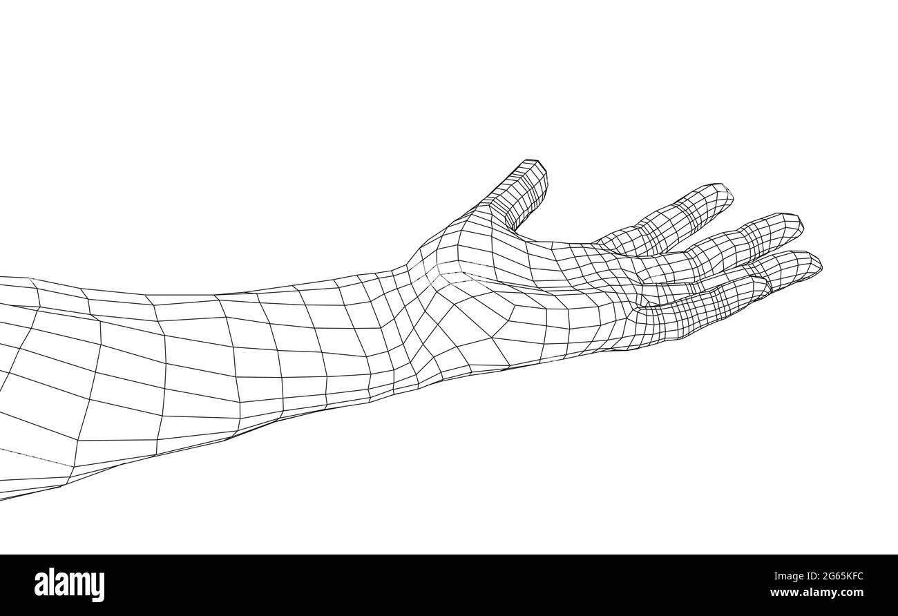 Open palm hand gesture of male hand. Vector Stock Vector Image & Art ...