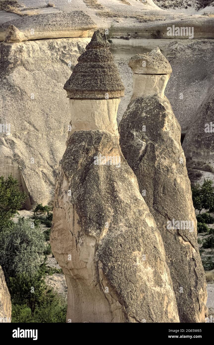 landmark of nature in Turkey the fairy chimneys are volcanic rock ...