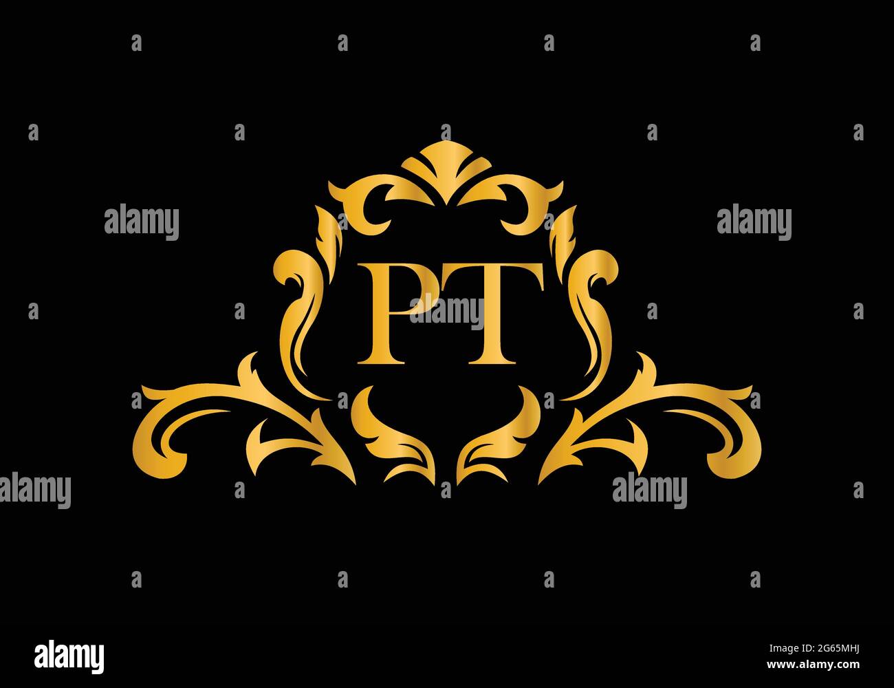 Luxury Alphabet letters PT. Golden Floral alphabet . Monogram initials ...