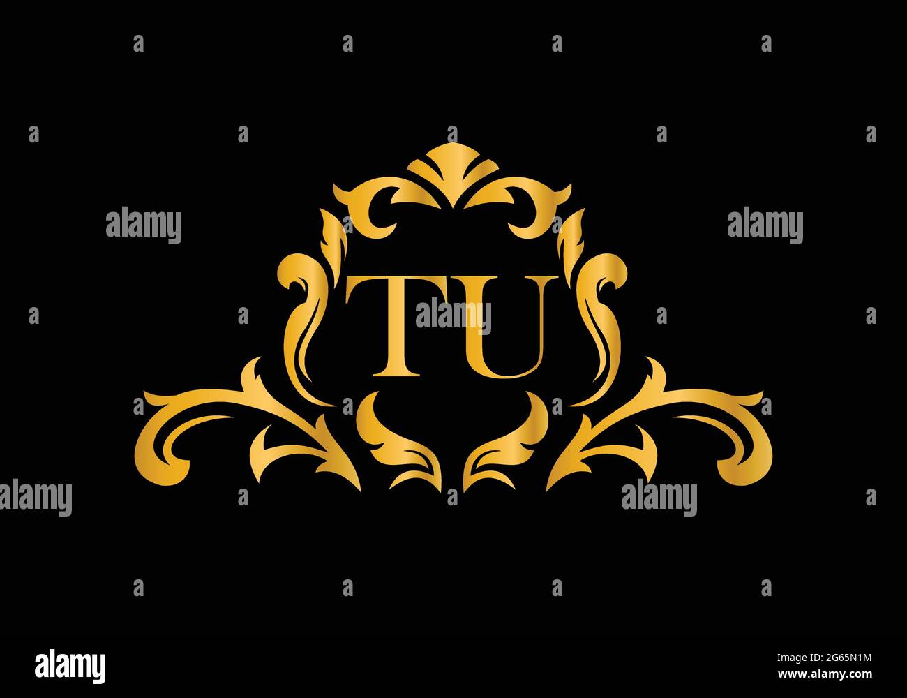 Golden royal monogram queen Stock Vector Images - Alamy