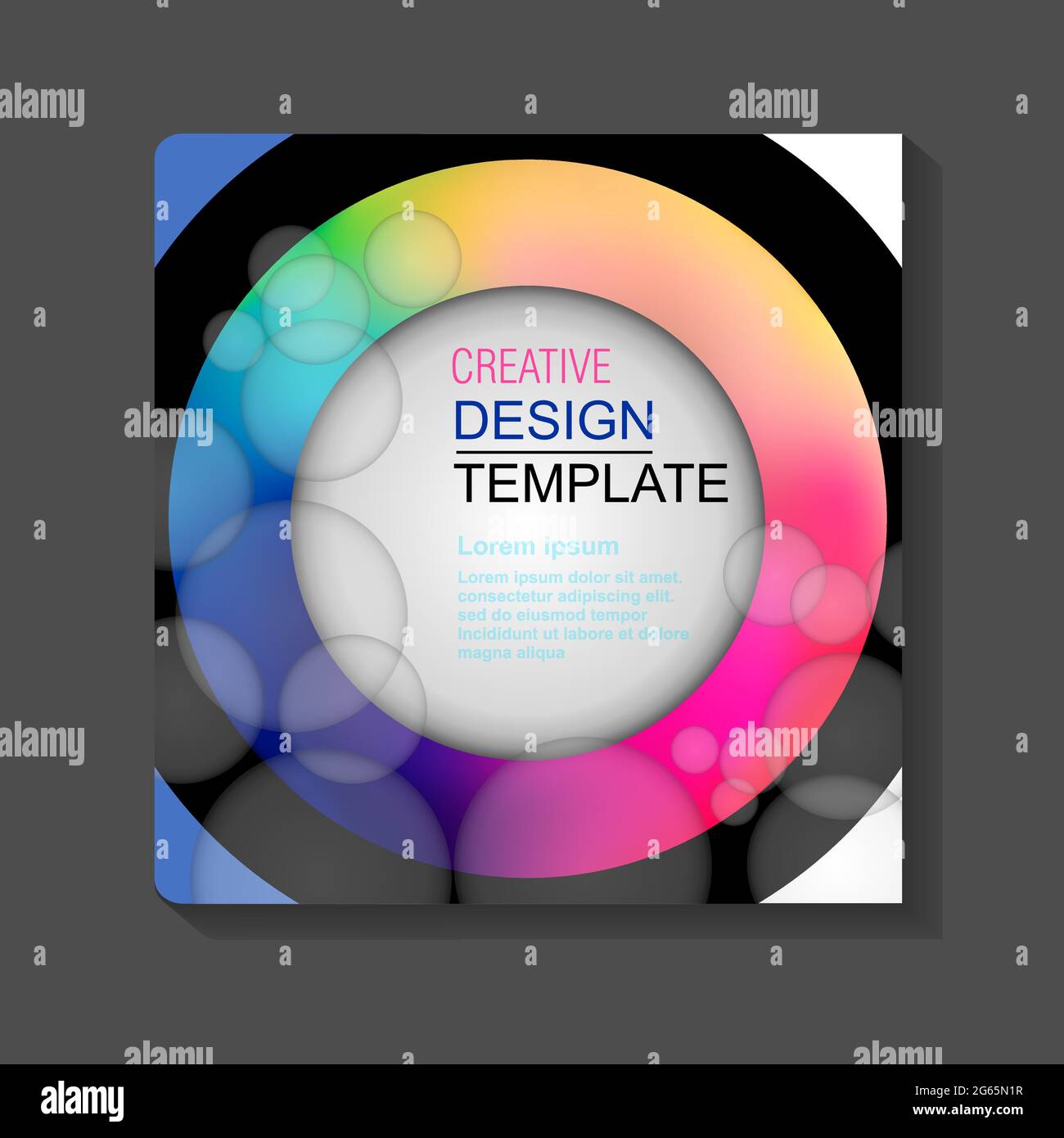 Red circle annual report Brochure design template vector. Business ...