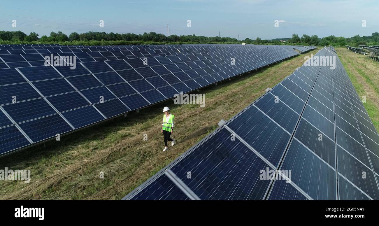 Aerial view solar energy engineer hi-res stock photography and images ...