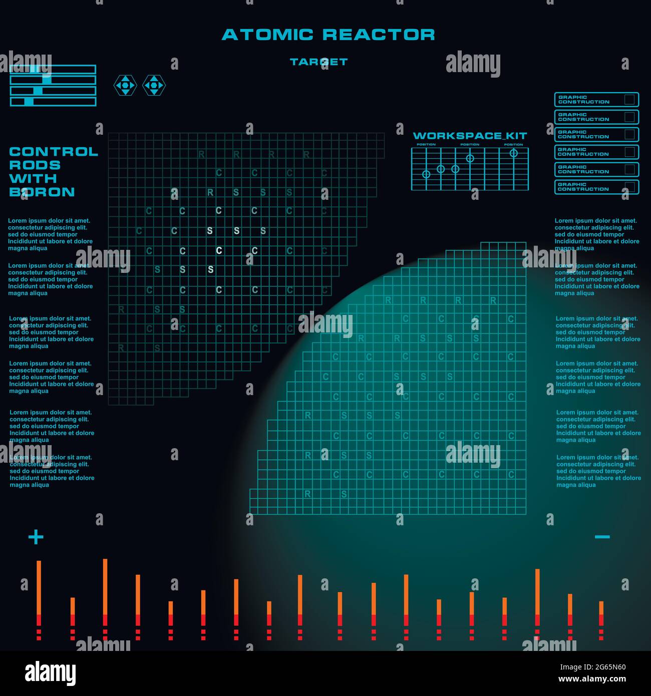 Atomic reactor Futuristic virtual graphic touch user interface Stock ...