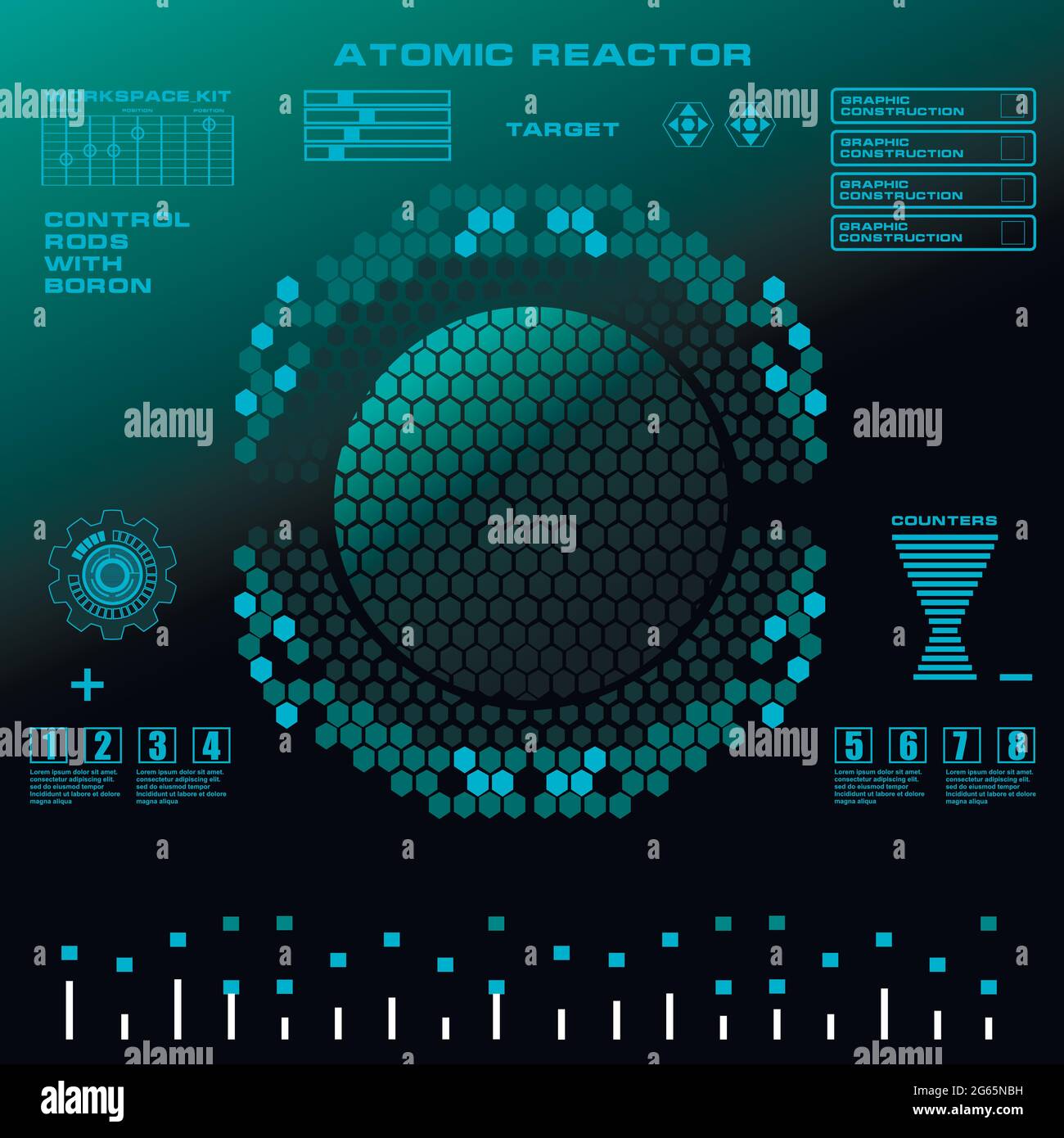 Atomic reactor Futuristic virtual graphic touch user interface Stock ...