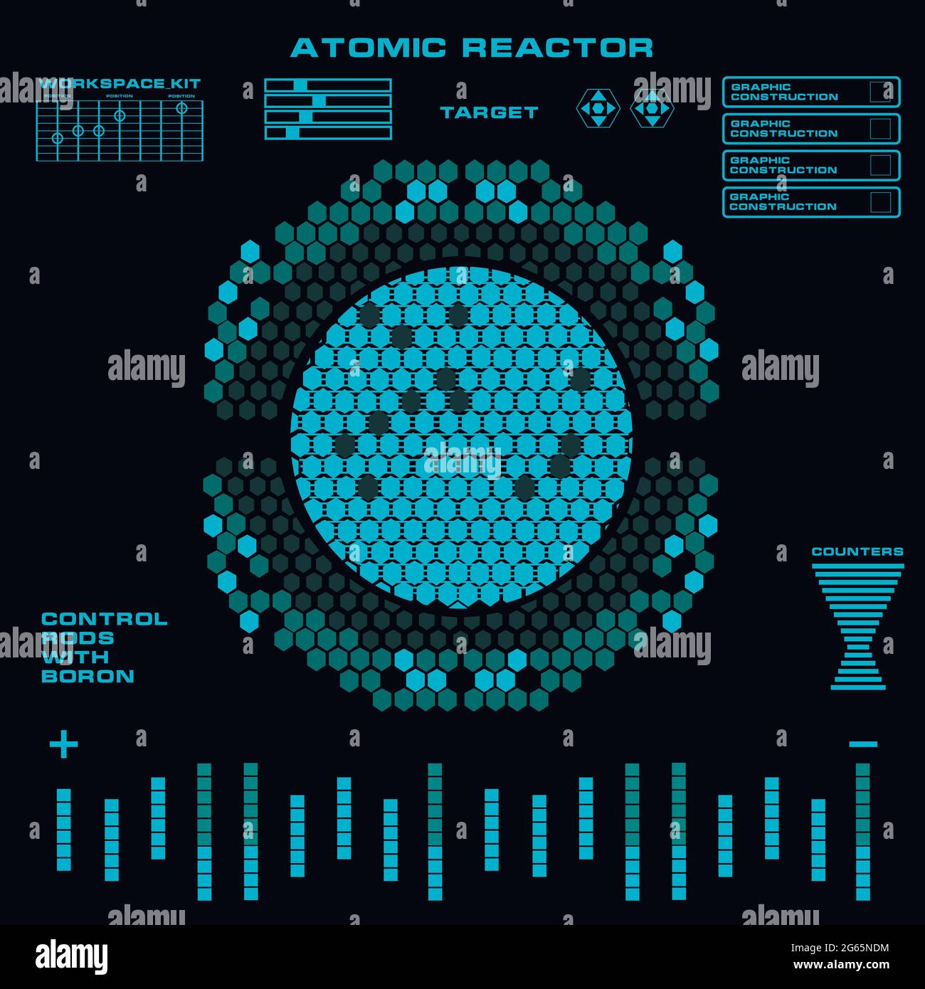 Atomic reactor Futuristic virtual graphic touch user interface Stock ...