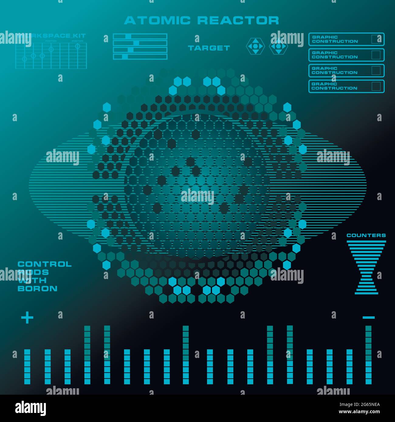 Atomic reactor Futuristic virtual graphic touch user interface Stock ...