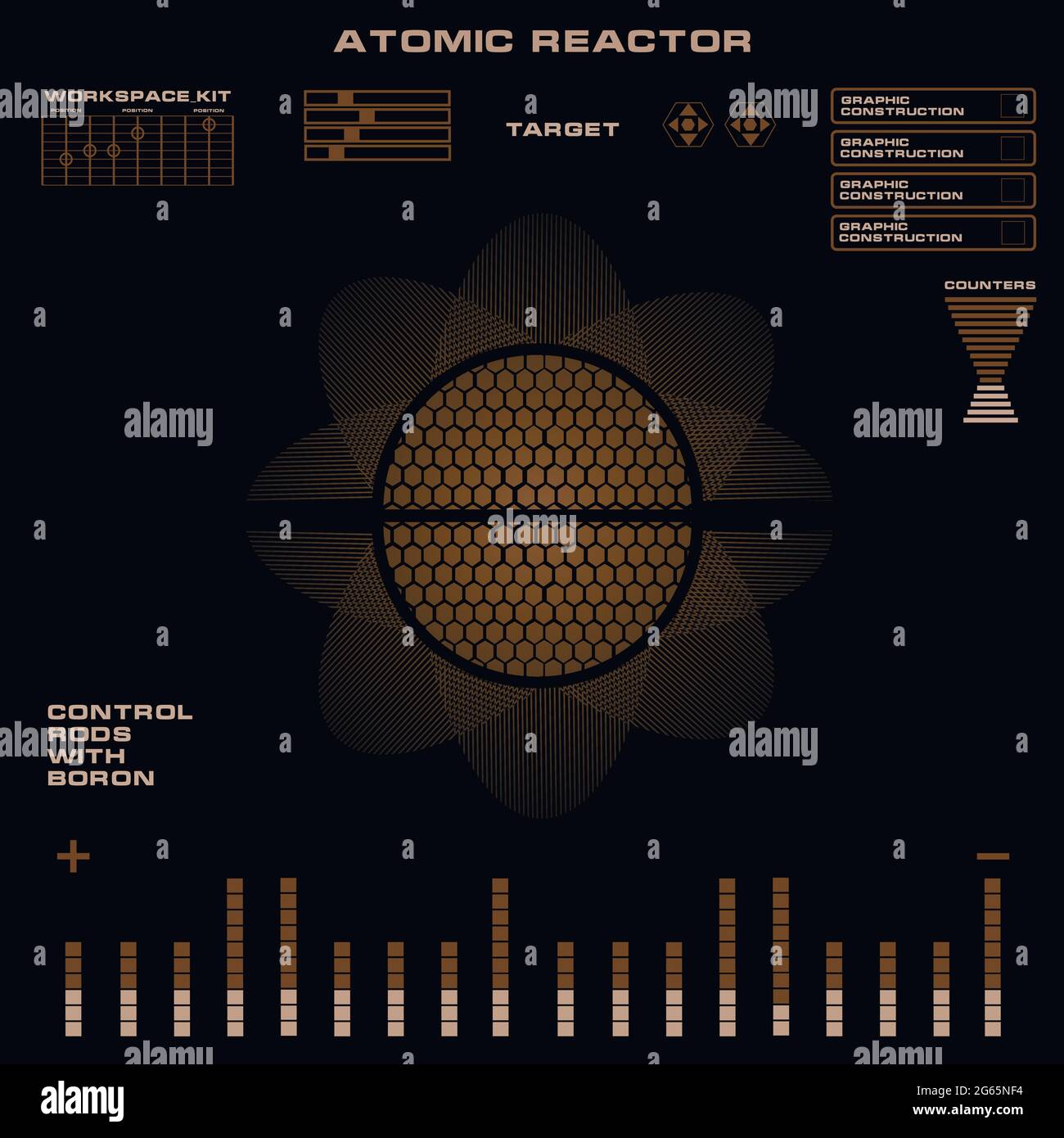 Atomic reactor Futuristic virtual graphic touch user interface Stock ...