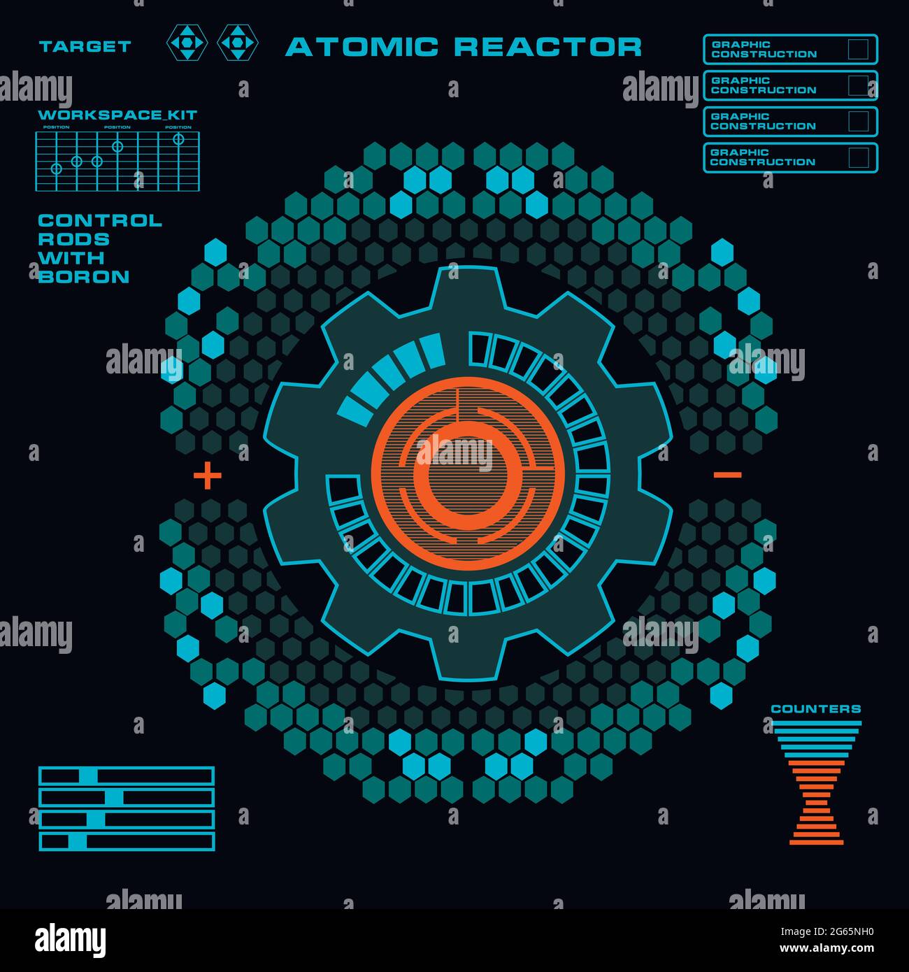Atomic reactor Futuristic virtual graphic touch user interface Stock ...