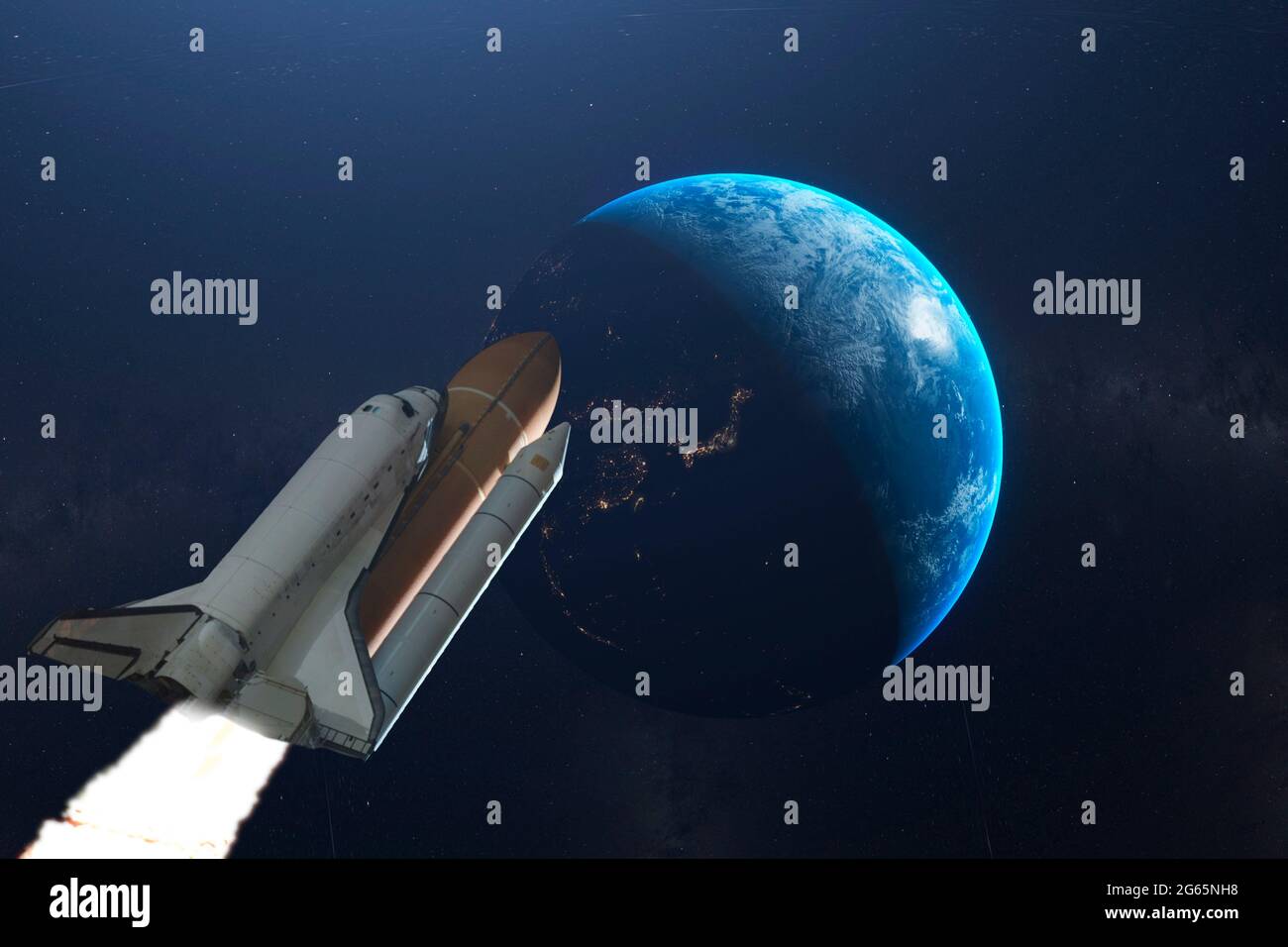 space shuttle voyage through the galaxy and planets, elements of this ...