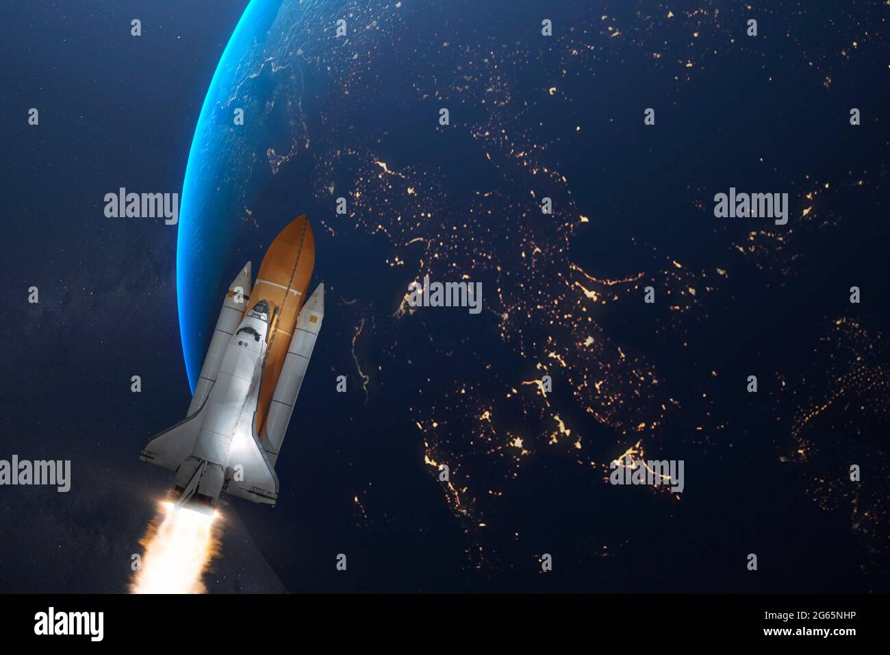 space shuttle voyage through the galaxy and planets, elements of this ...