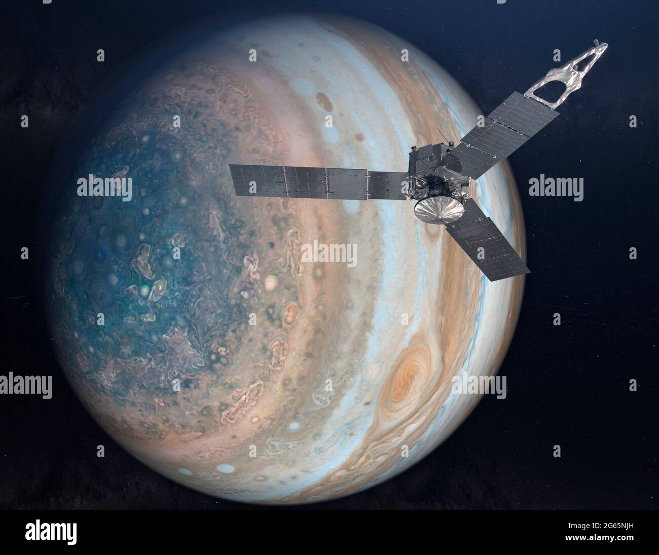 space craft satellite on the orbit exploring new planet, elements of ...