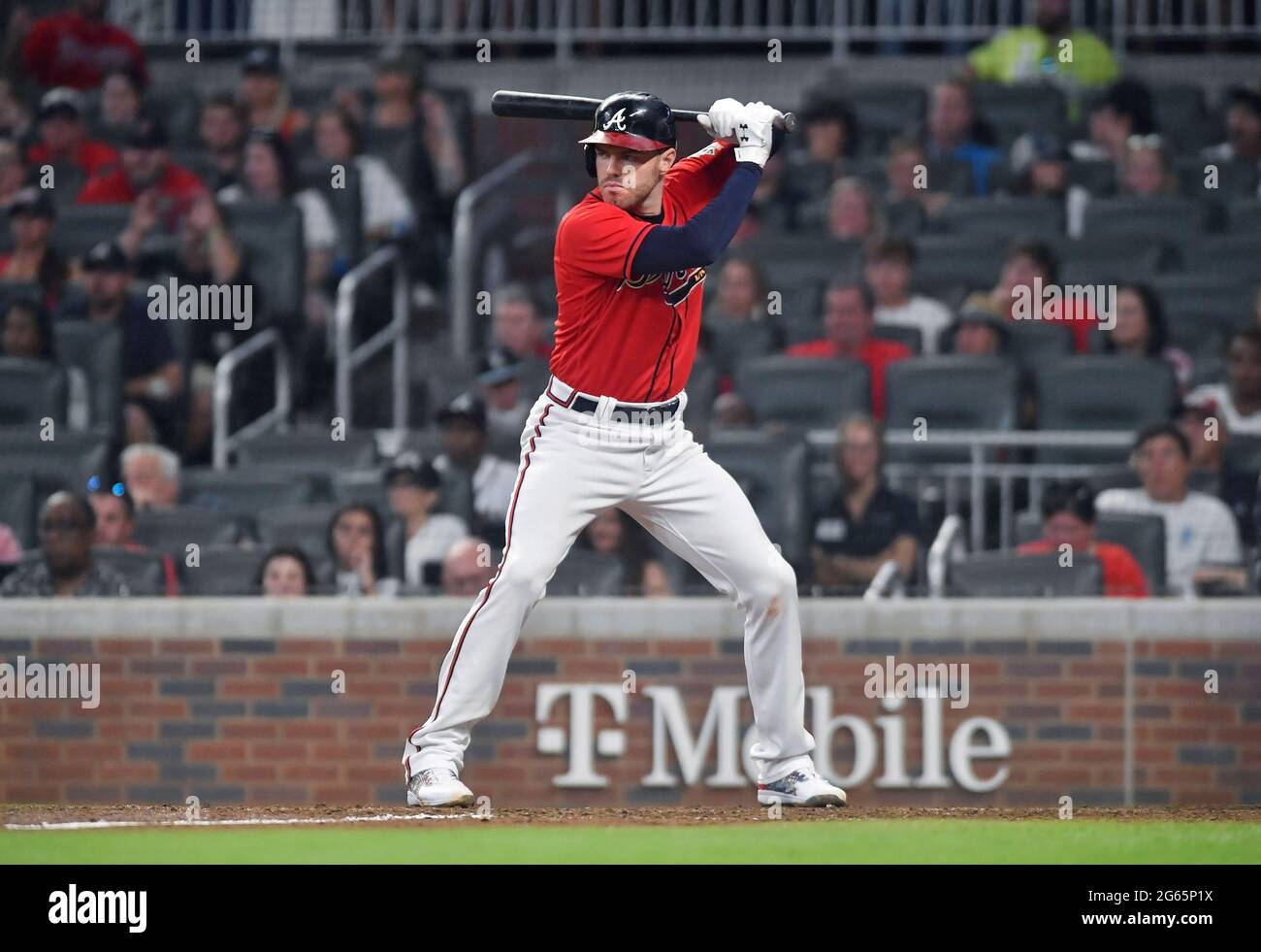 Atlanta, GA, USA. 02nd July, 2021. Atlanta Braves first baseman Freddie ...