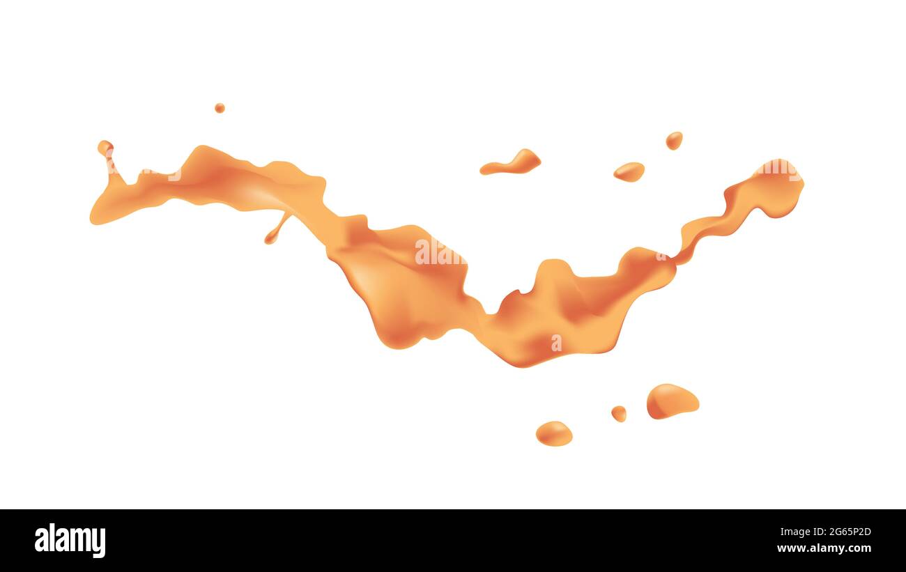 orange liquid splash realistic drops and splashes isolated on white ...