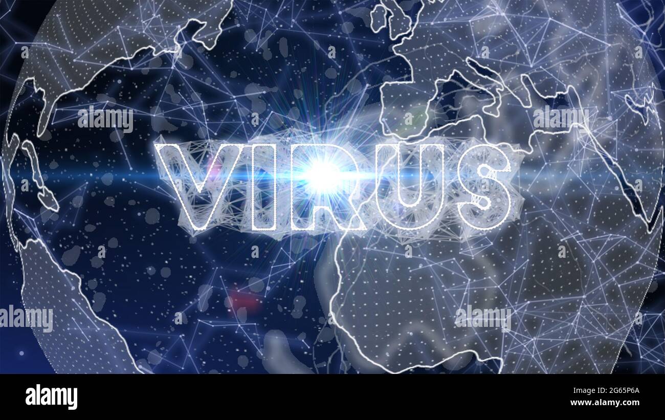 computer virus text concept, virtual interface Stock Photo - Alamy