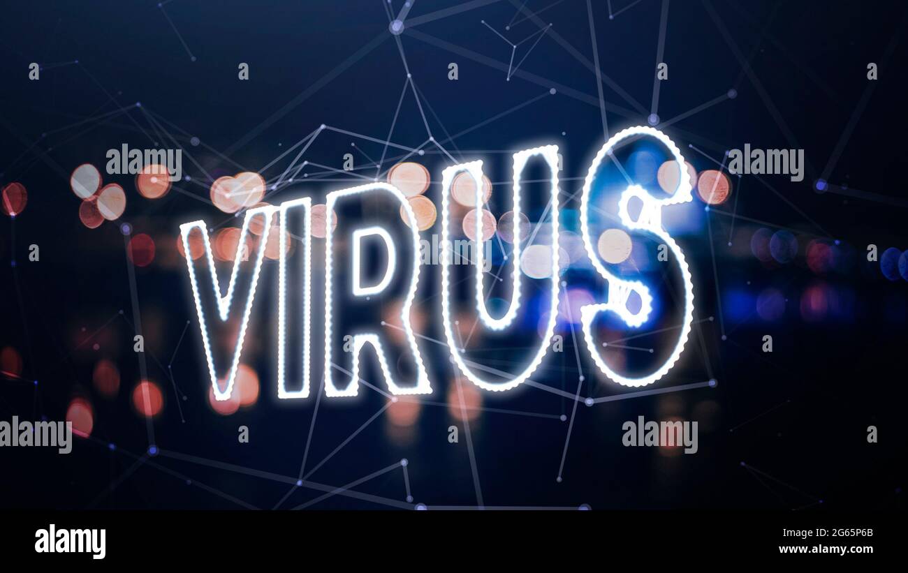 computer virus text concept, virtual interface Stock Photo - Alamy