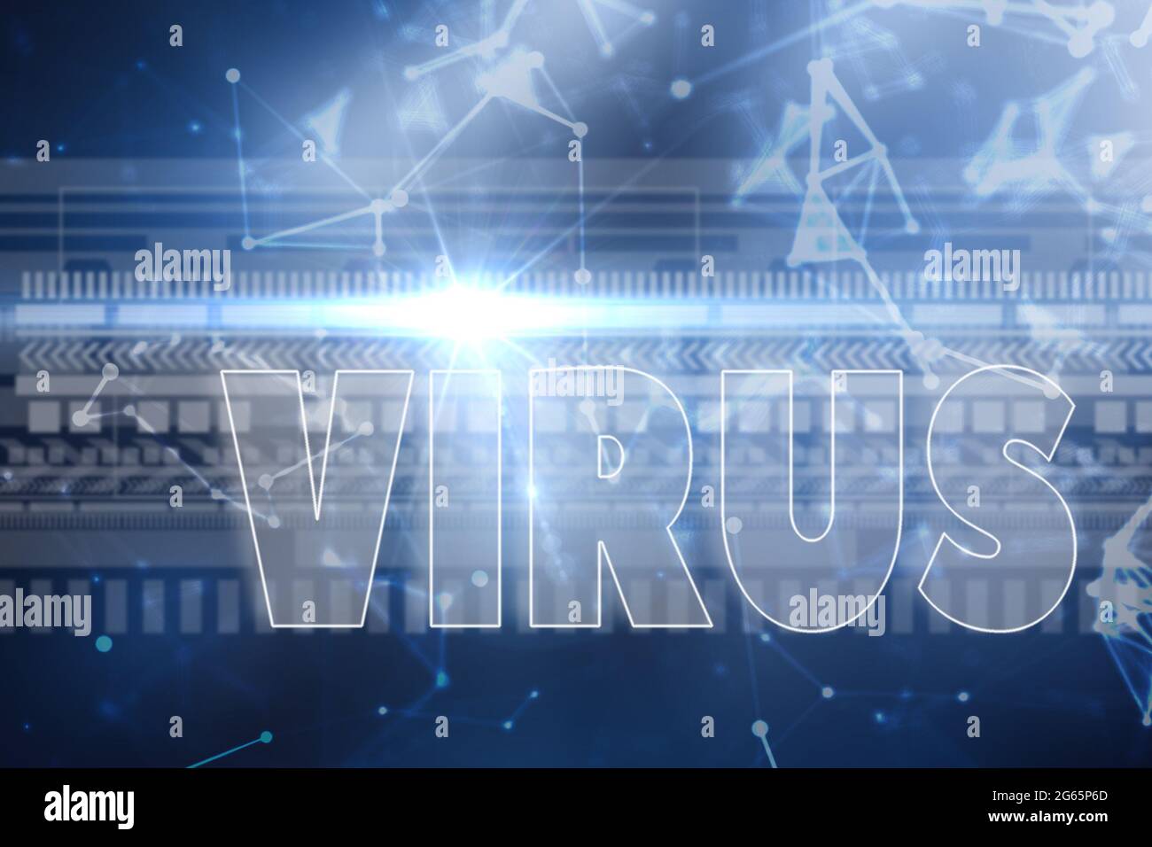 computer virus text concept, virtual interface Stock Photo - Alamy