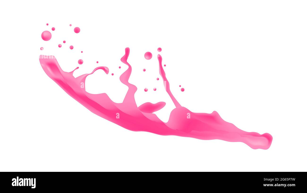 pink liquid splash realistic drops and splashes isolated on white ...
