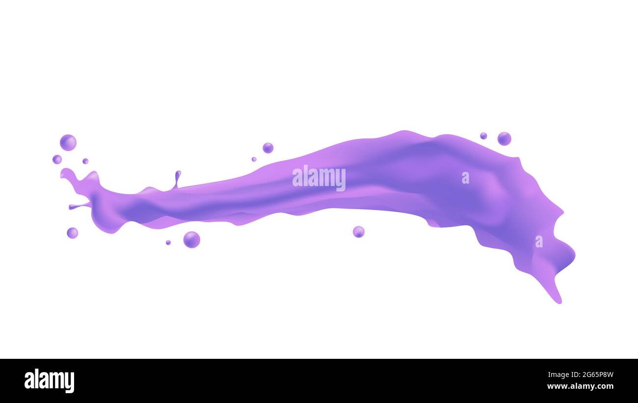violet liquid splash realistic drops and splashes isolated on white ...