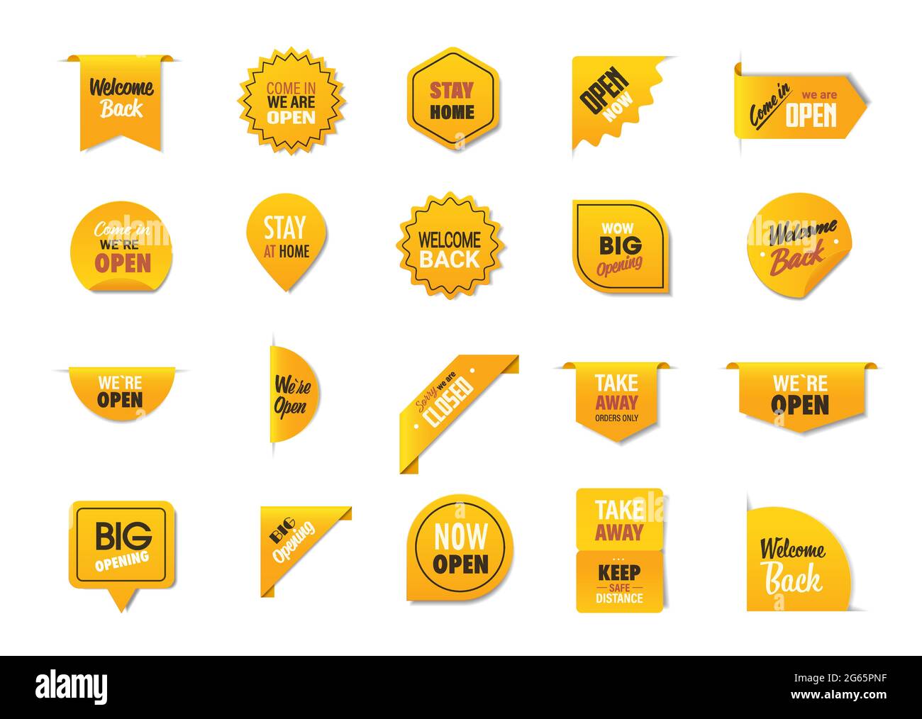 set we are open welcome back stickers coronavirus quarantine is over ...