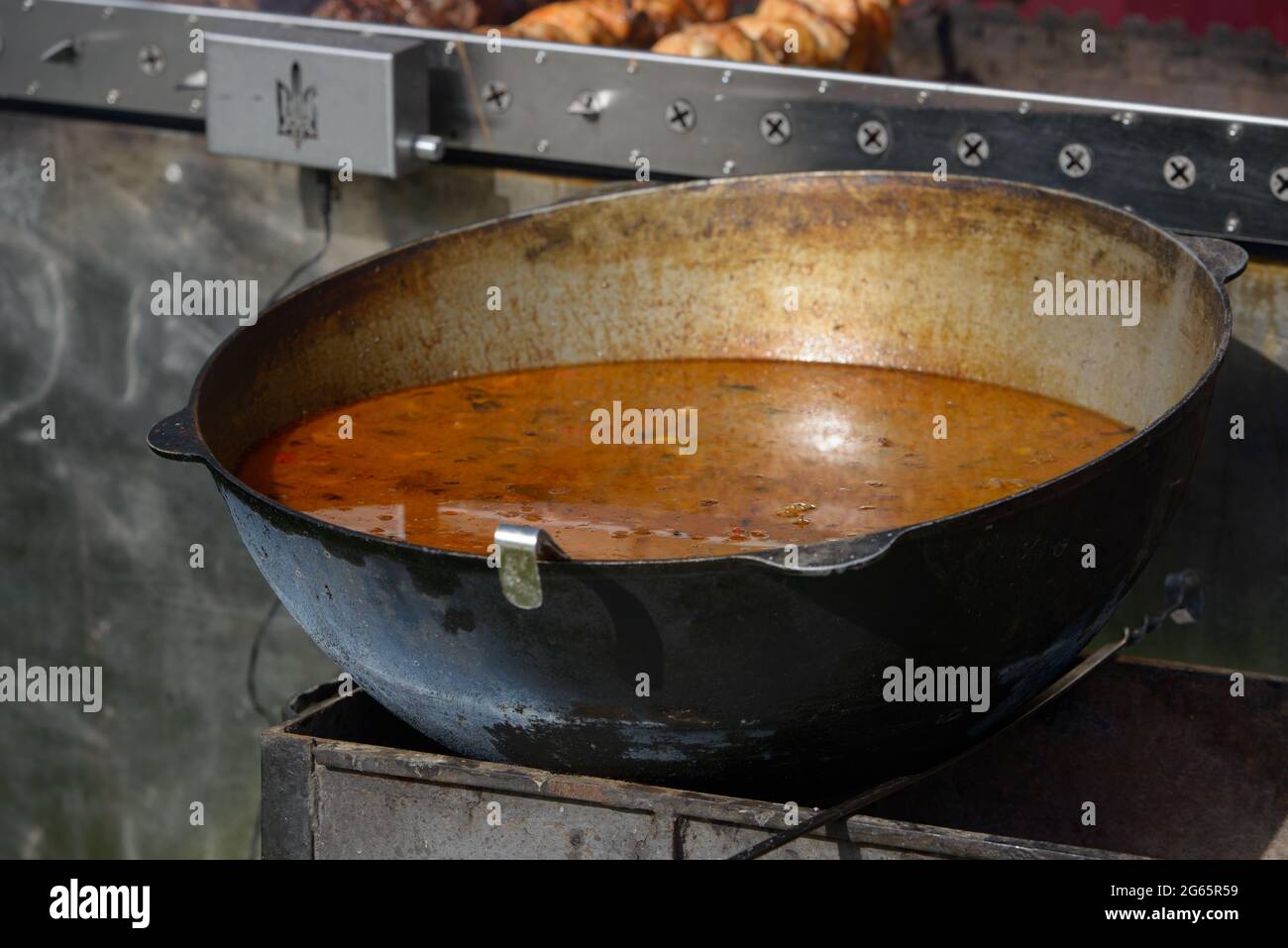 Boiling pork soup in pot hi-res stock photography and images - Alamy