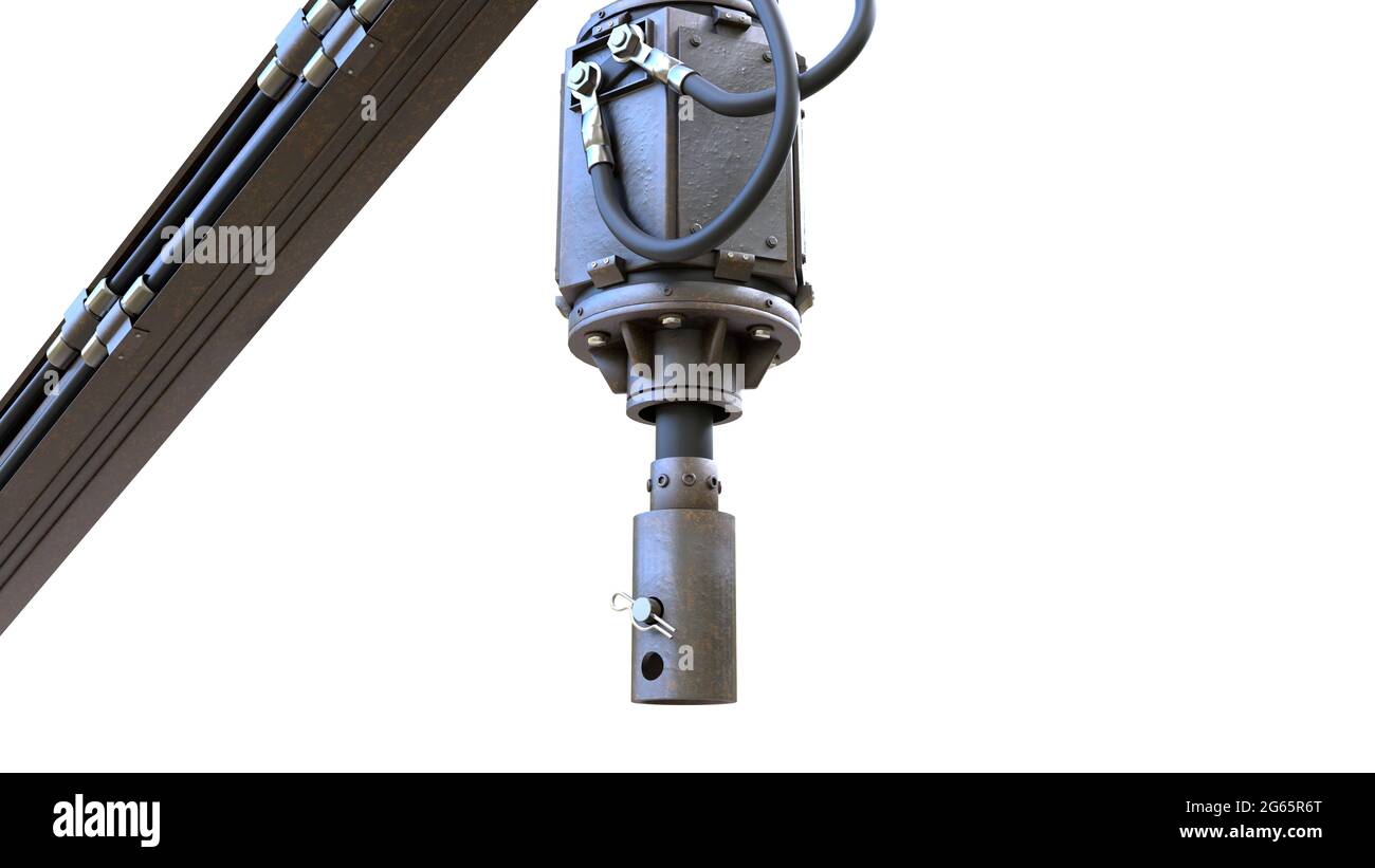 torque head for screw-piles driver - isolated cgi industrial 3D ...