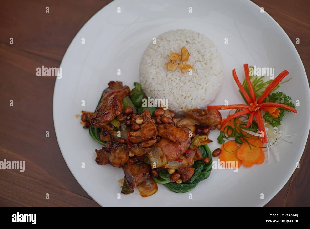 Delicious Roasted chicken rice set, a popular meal in Malaysia Stock ...