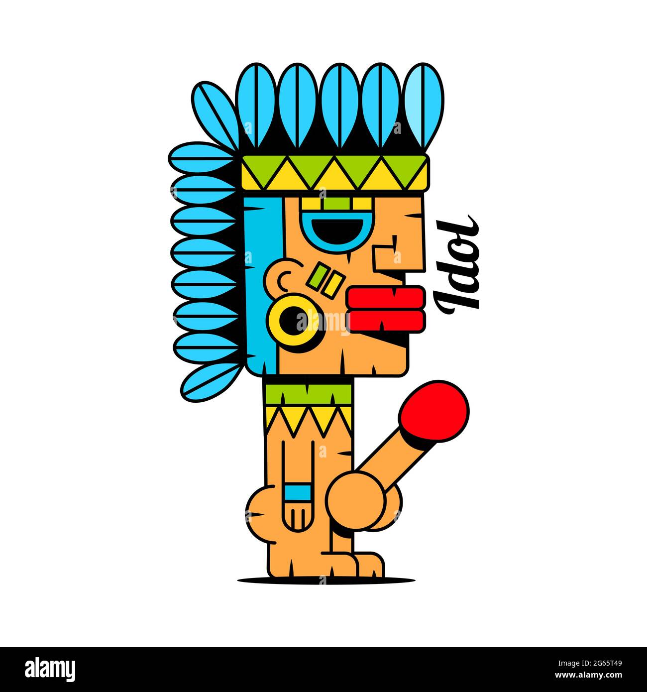 Happy wood idol icon. Cartoon of happy wood idol vector icon for web ...