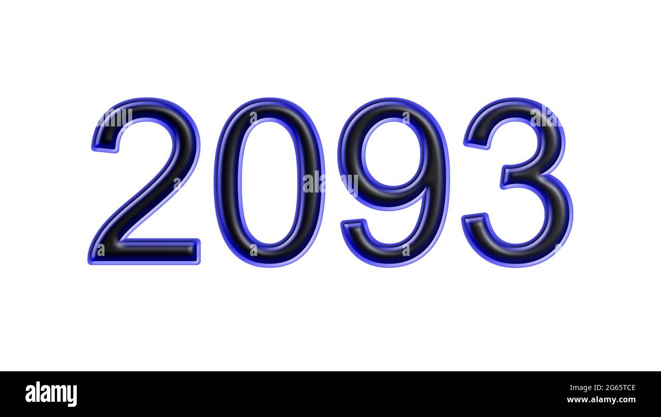 blue 2093 number 3d effect white background Stock Photo - Alamy